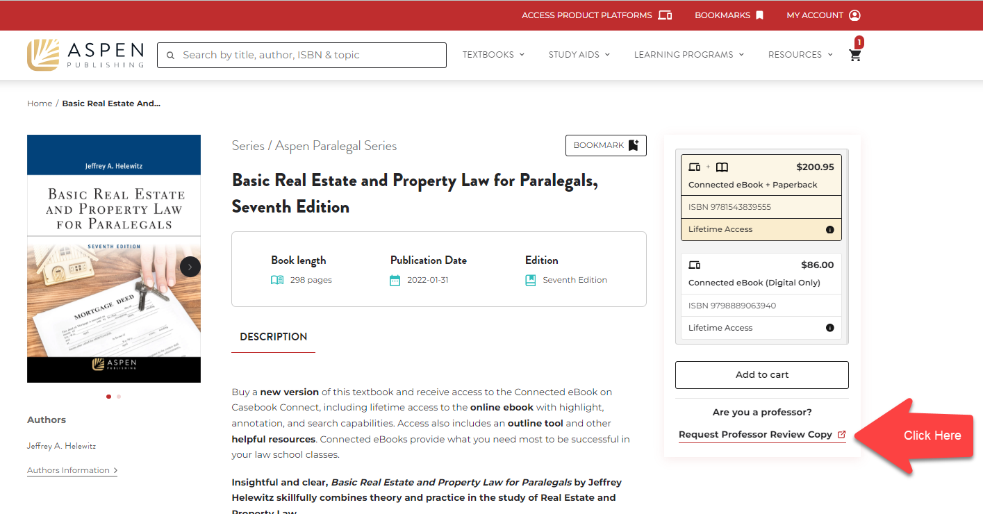 Requesting and Accessing Professor Review Copy of a Title on AspenPublishing.com – Aspen ...
